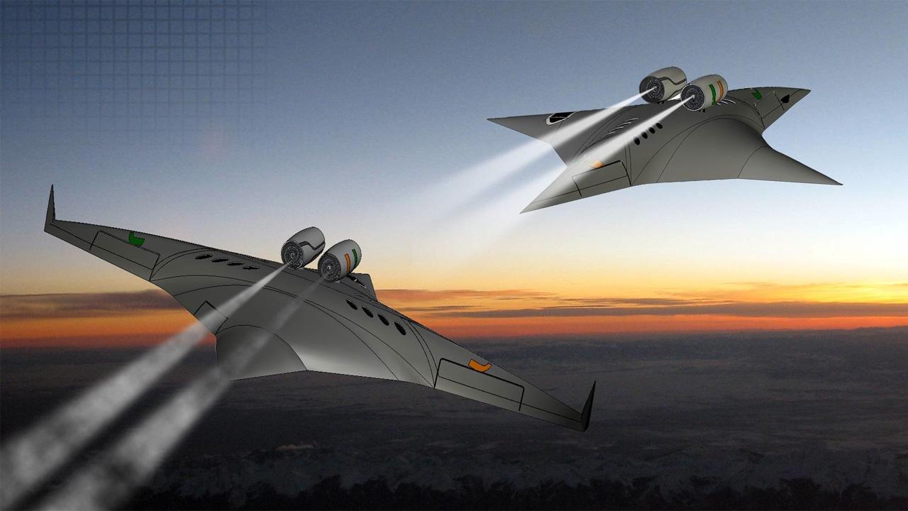 Überschall-Jet rotiert 90 Grad in der Luft