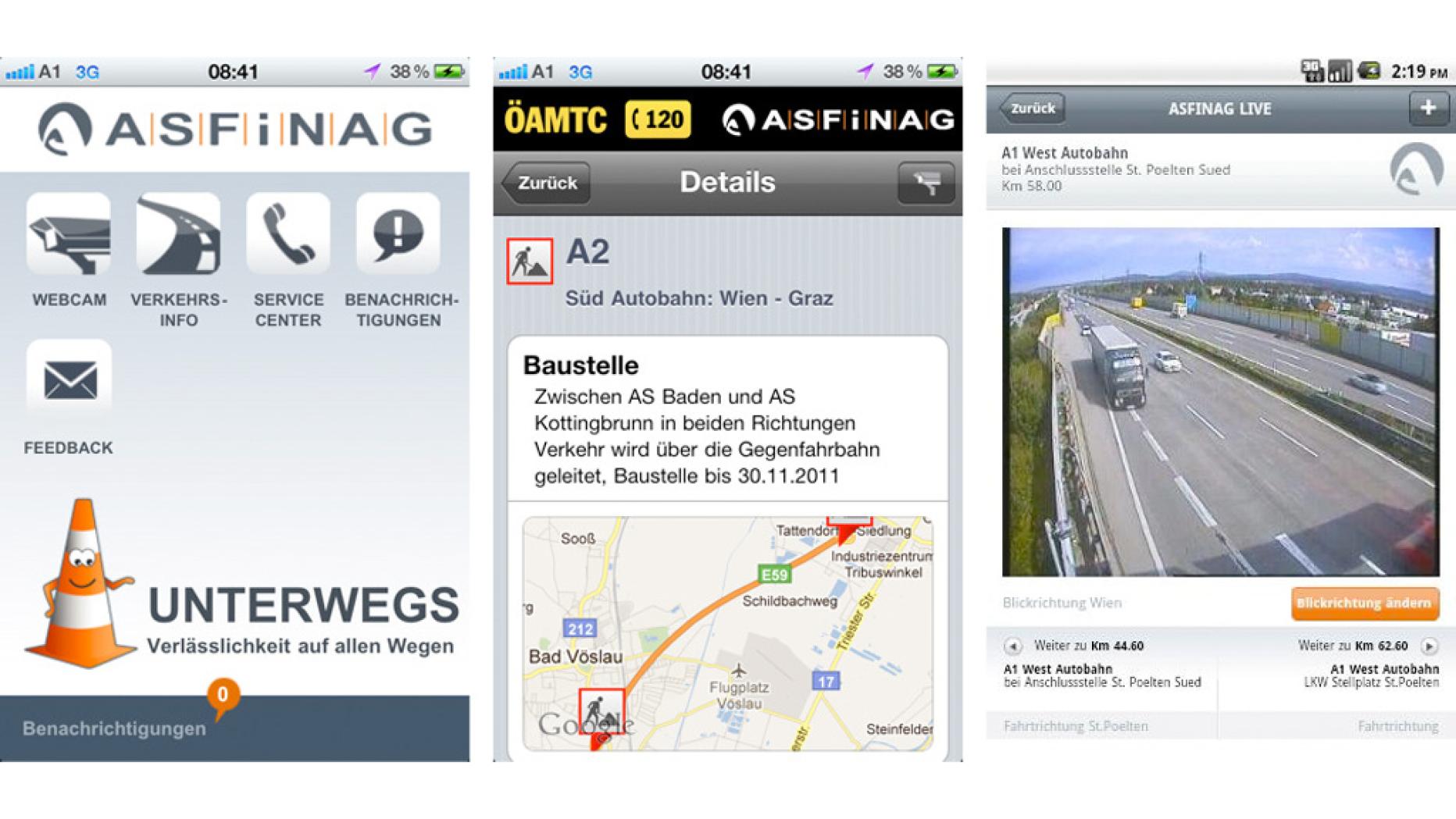 Verkehrs-App der ASFINAG mit 350 Web-Cams